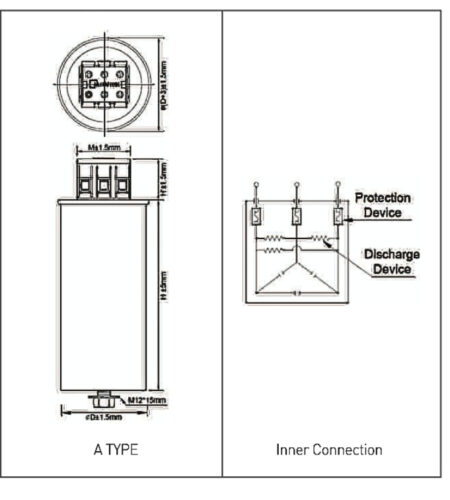 KNE-4133706S | Tụ bù khô Nuintek 20kVAr 3P 415V