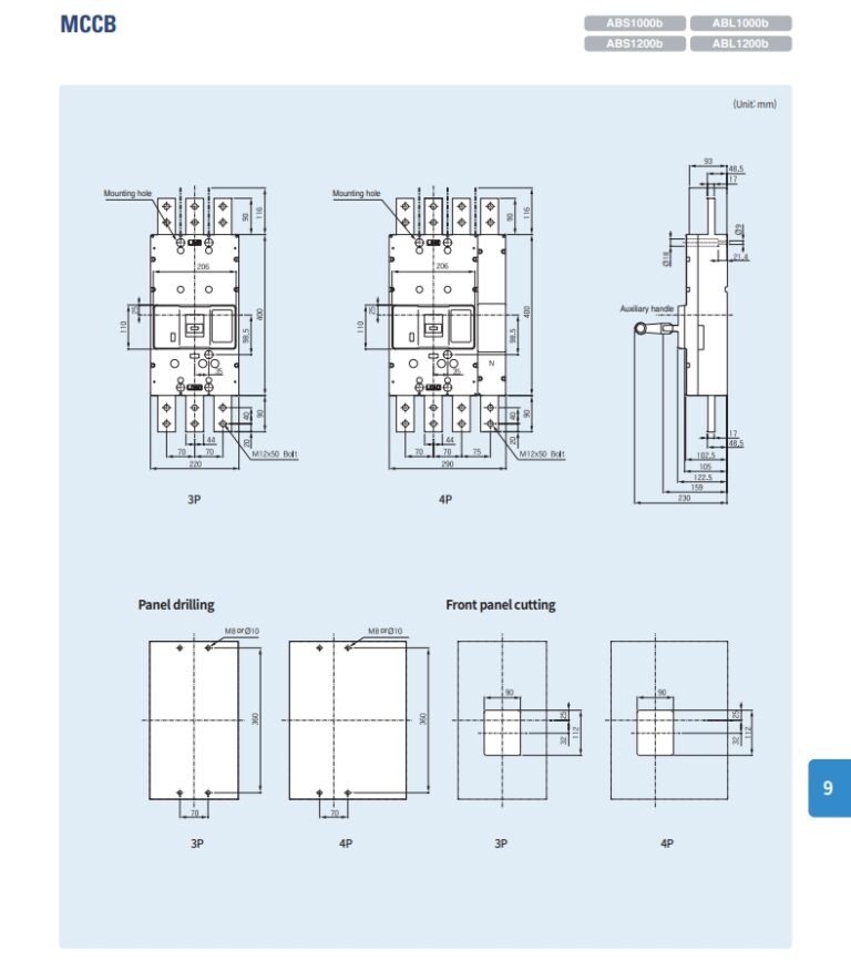 MCCB LS 1200A ABS1203b 65kA