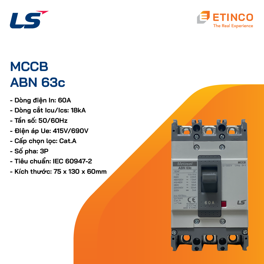 MCCB LS ABN63c 3P 60A 18kA